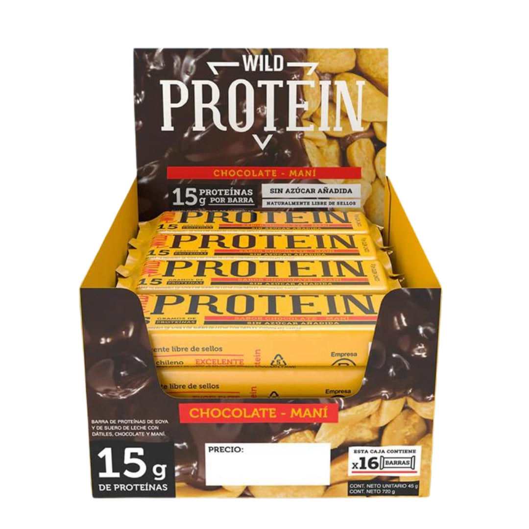 Wild Protein Barras Proteina Chocolate Mani 16 Unidades – Nonnap